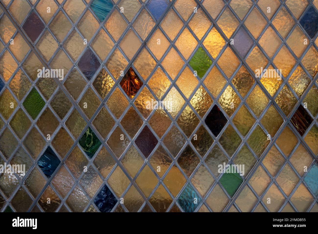 Vintage stained designed colourful glass window, wall, design glass ...