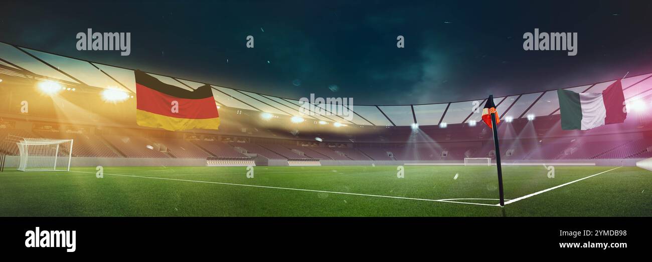 German football stadium with flags hi-res stock photography and images ...