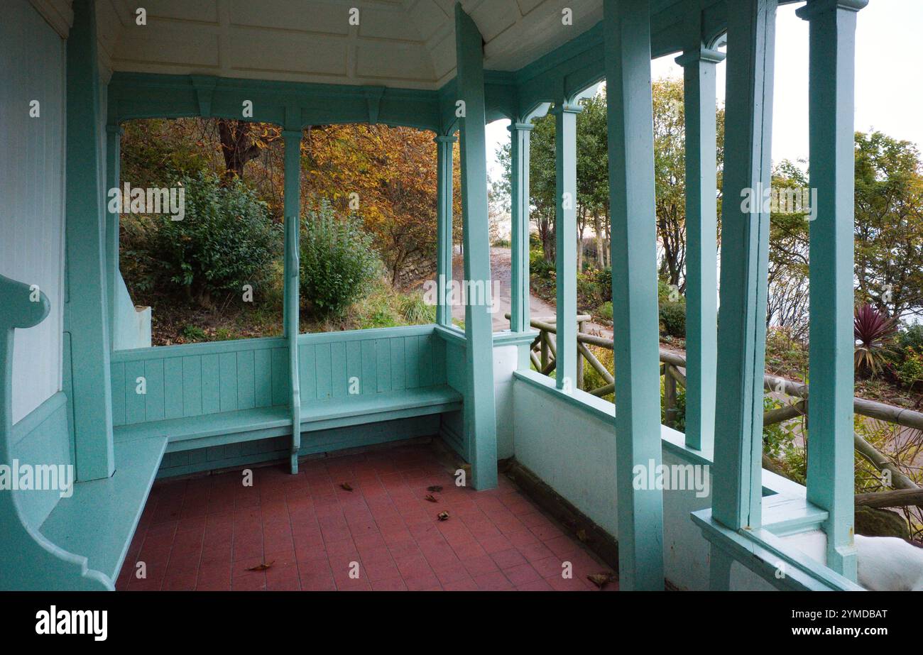 Interior view of seaside shelter number two at Scarborough Stock Photo ...
