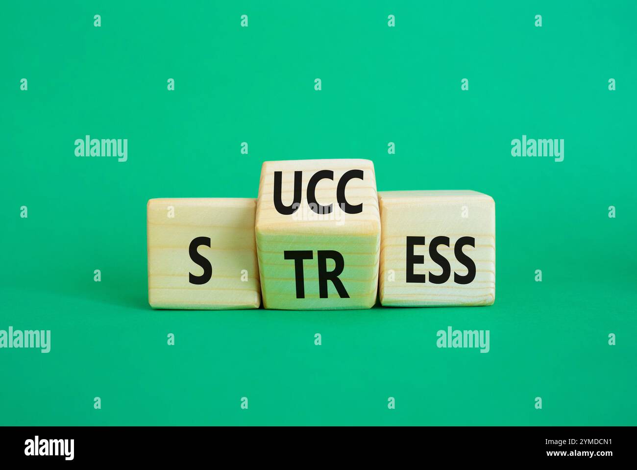 Success vs Stress symbol. Wooden cubes with words Stress and Success ...