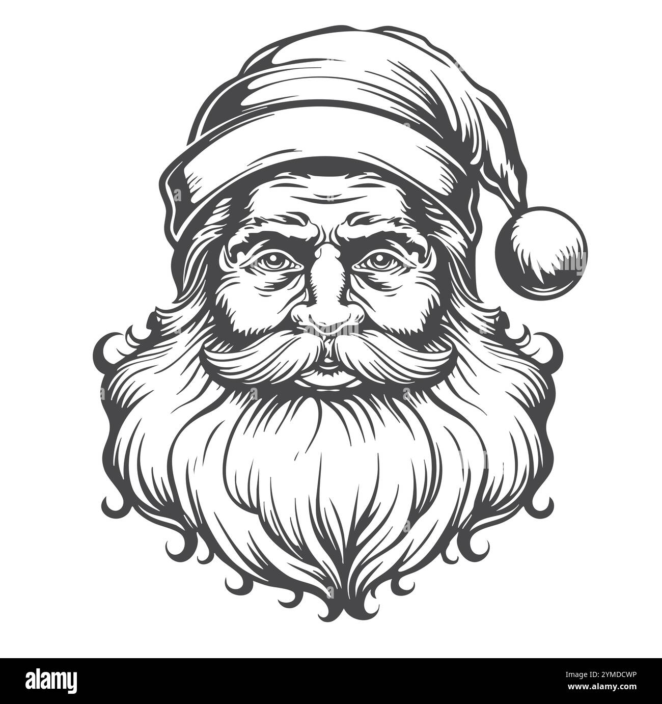 Jolly Santa Claus face . Sketch vector Stock Vector Image & Art - Alamy