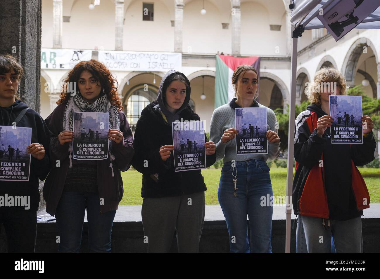 The flash-mob with the mock Israeli checkpoint set up by the students ...