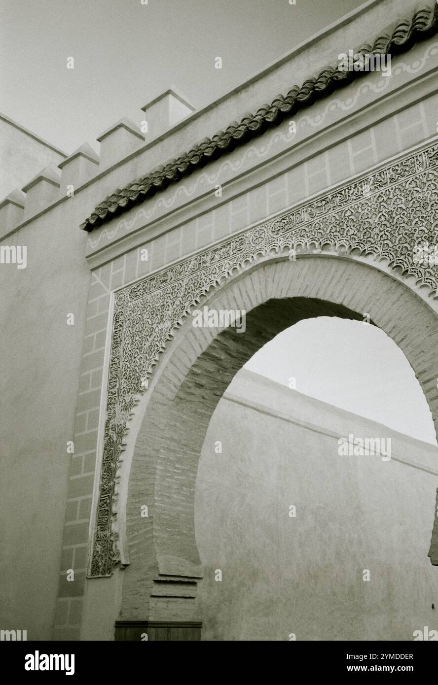 An beautiful ancient archway gate in the walls of the Kasbah quarter of ...