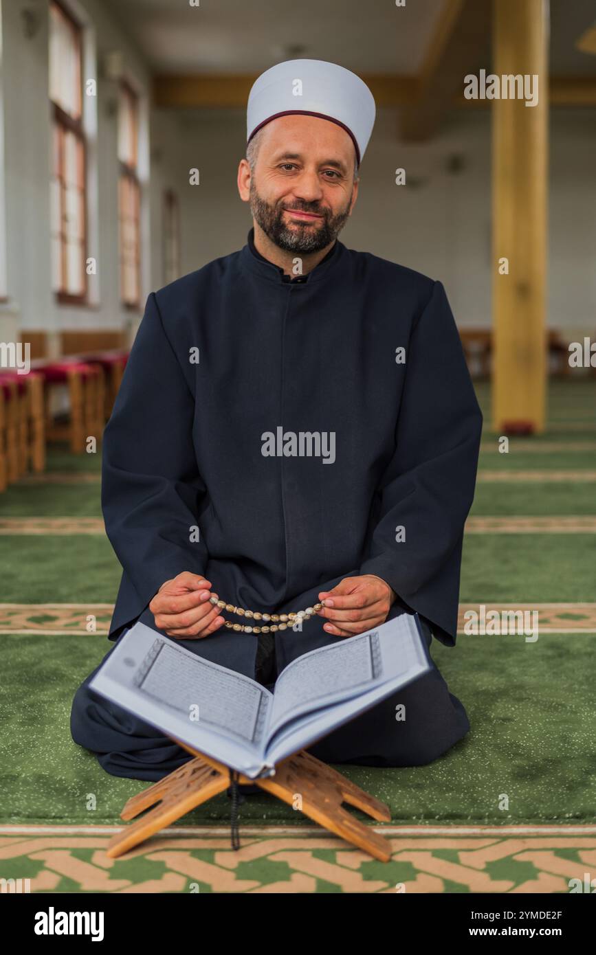 A Muslim man prayer praying inside the mosque Stock Photo - Alamy