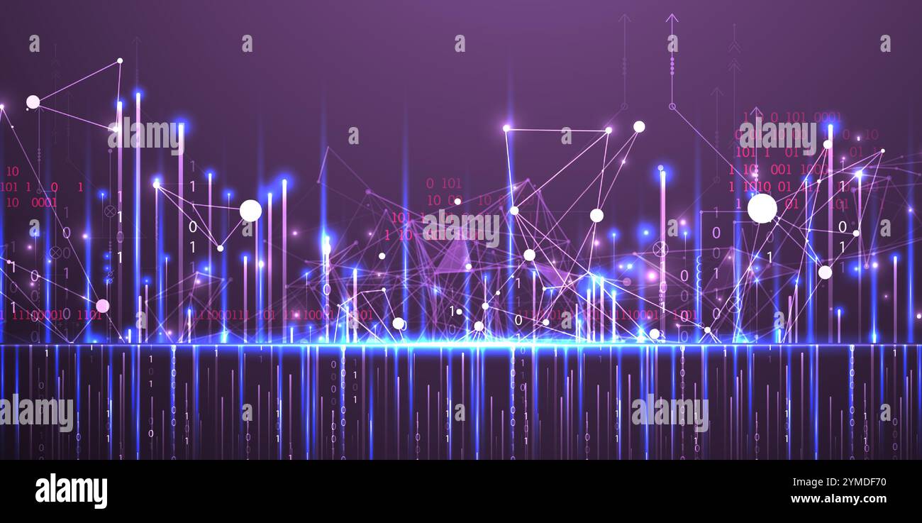 Big Data futuristic, technology light design. Vector datum digital ...