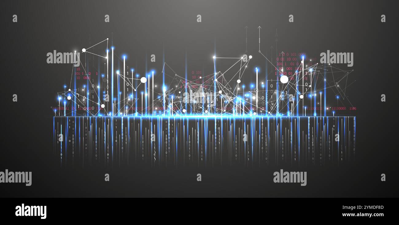Big Data futuristic, technology light design. Vector datum digital ...