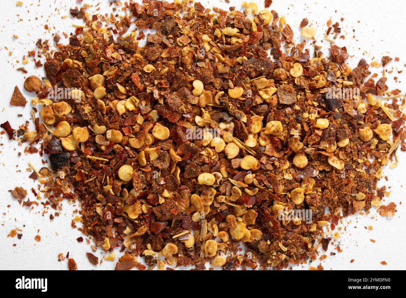 Homemade powdered dried red chili powder flakes. Asian food seasoning ...