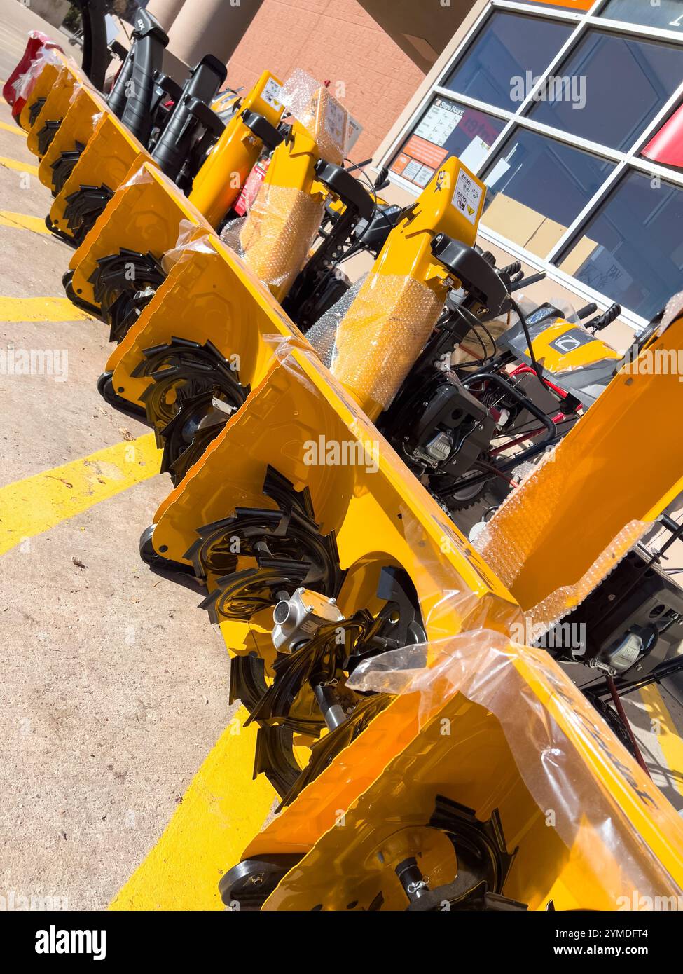 Snowblowers Displayed Outside Home Depot Store Stock Photo - Alamy