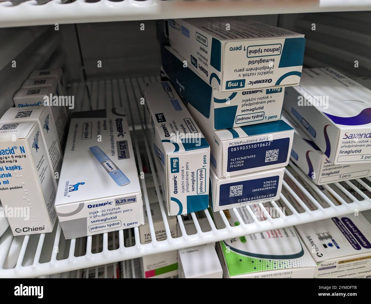 Ozempic box of medication NOVO NORDISK. Diabetes treatment in Czech ...