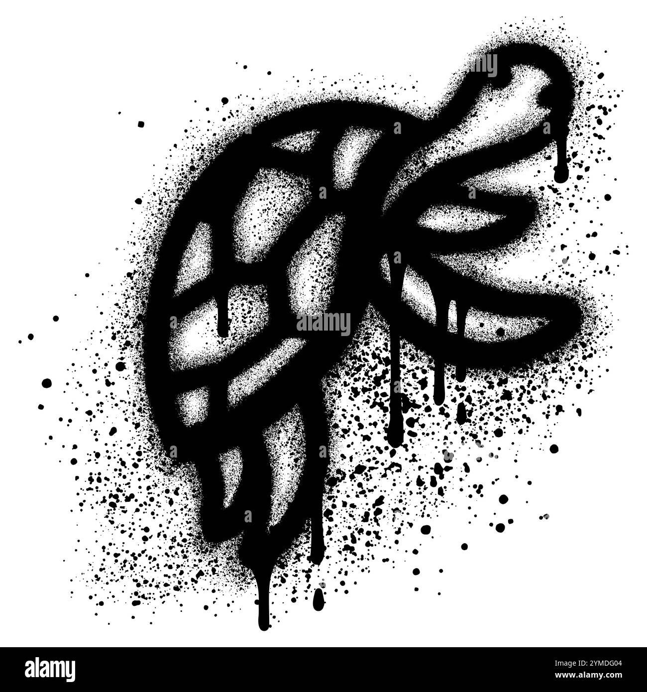 Turtle graffiti with black spray paint. vector illustration Stock ...