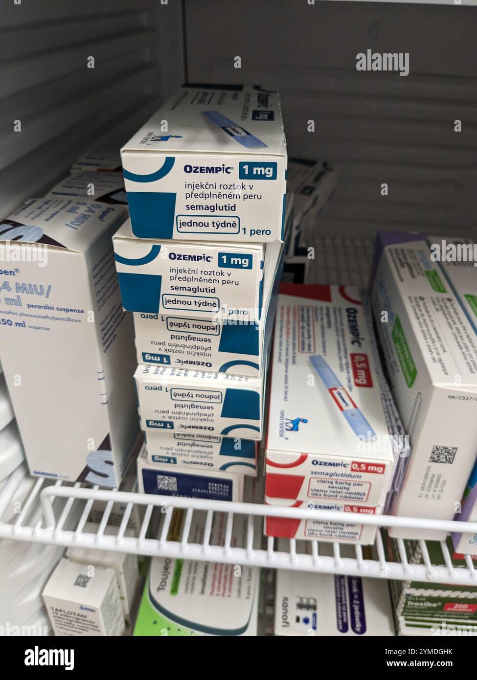 Ozempic box of medication NOVO NORDISK. Diabetes treatment in Czech ...