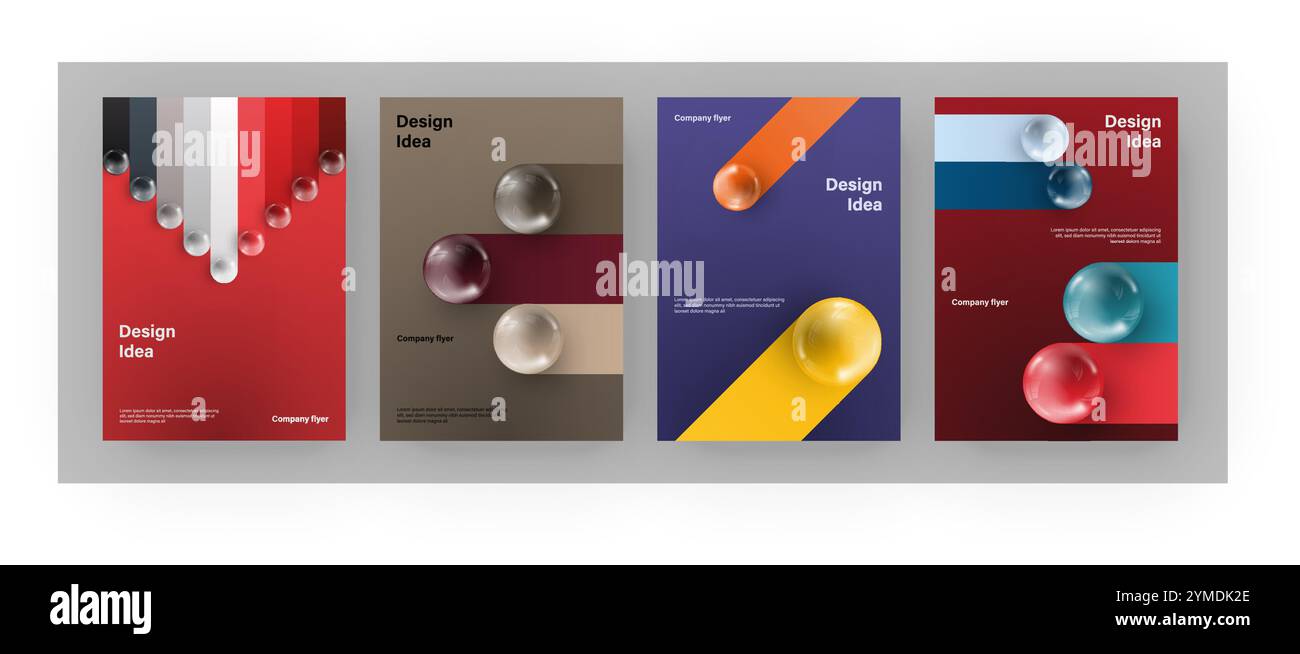 Amazing brochure cover set A4. Sphere effect. Perfect for any use Stock ...