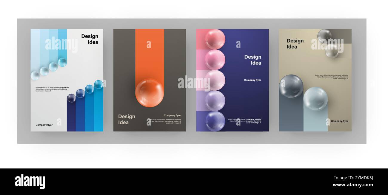 Amazing brochure cover set A4. Sphere effect. Perfect for any use Stock ...