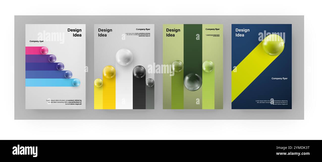 Amazing brochure cover set A4. Sphere effect. Perfect for any use Stock ...