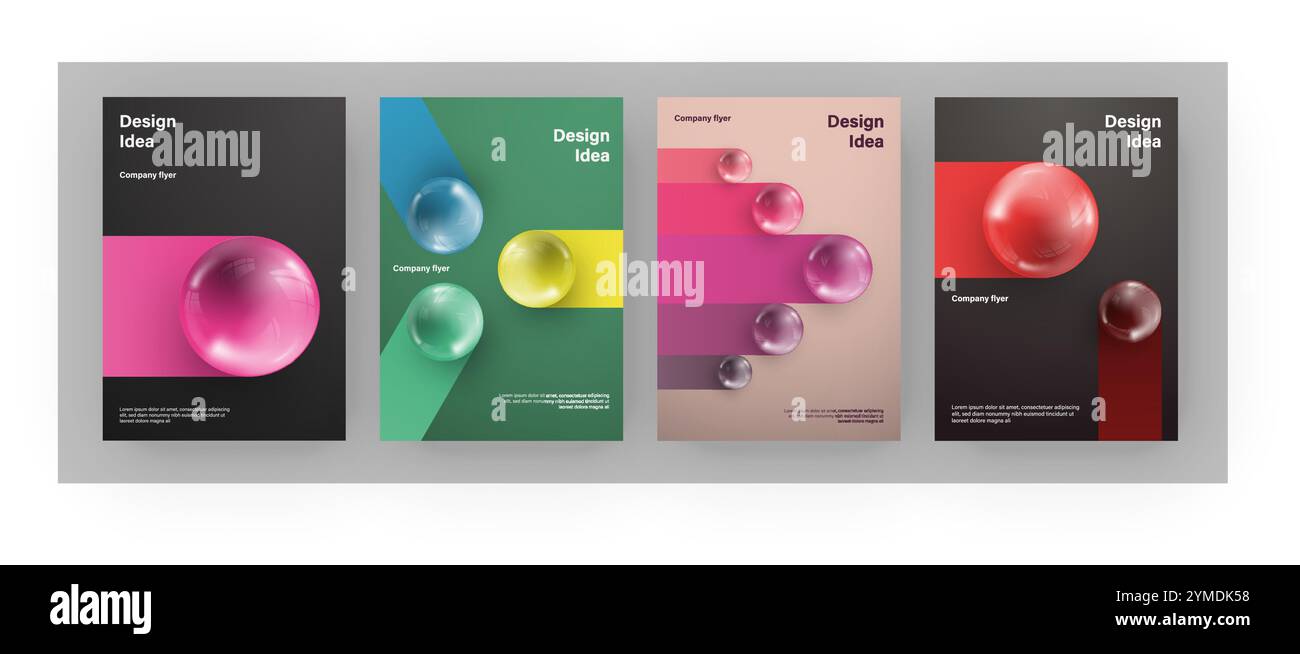 Amazing brochure cover set A4. Sphere effect. Perfect for any use Stock ...