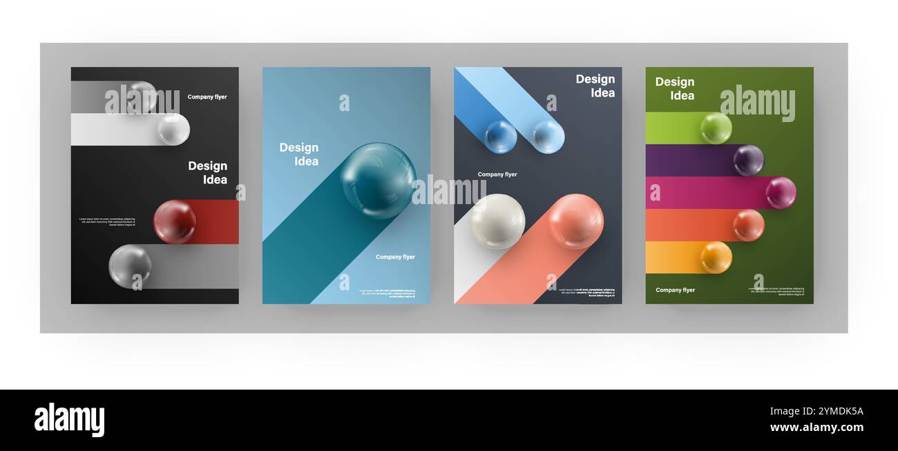 Amazing brochure cover set A4. Sphere effect. Perfect for any use Stock ...