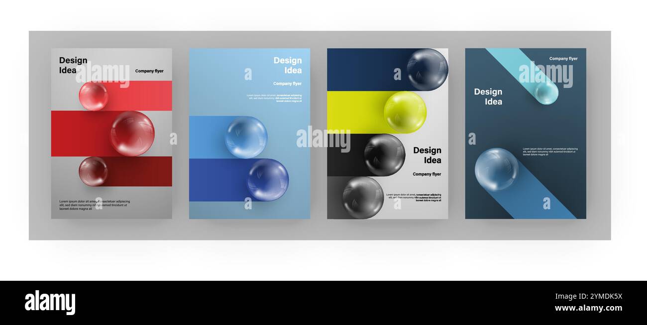 Amazing brochure cover set A4. Sphere effect. Perfect for any use Stock ...