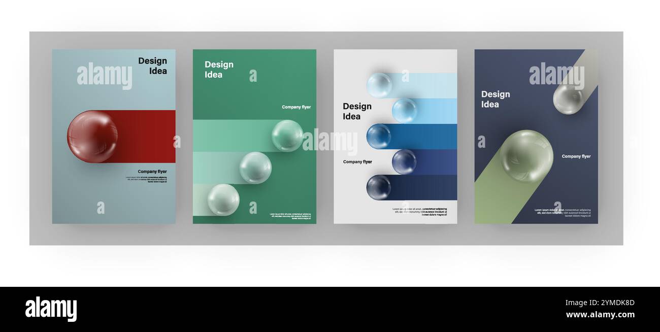 Amazing brochure cover set A4. Sphere effect. Perfect for any use Stock ...