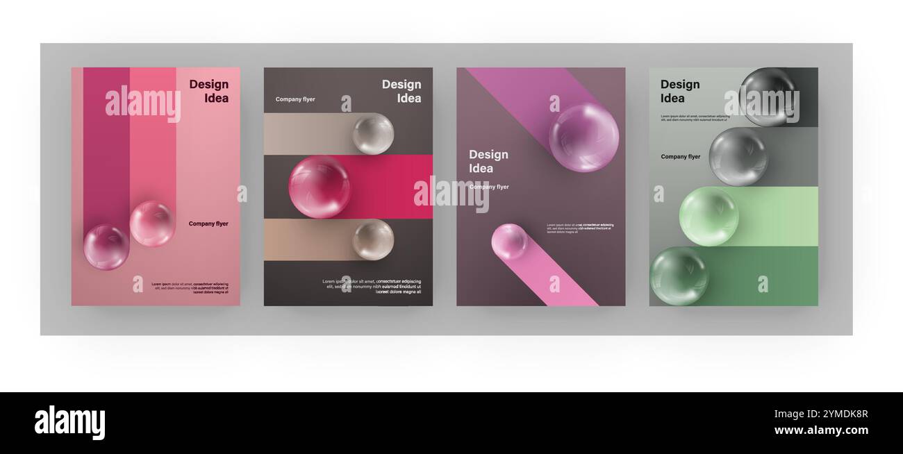 Amazing brochure cover set A4. Sphere effect. Perfect for any use Stock ...