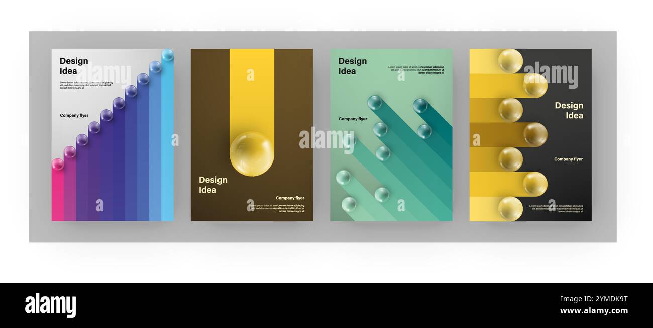 Amazing brochure cover set A4. Sphere effect. Perfect for any use Stock ...