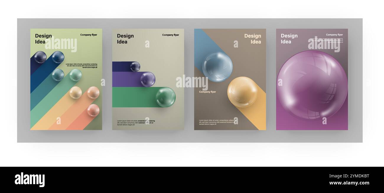 Amazing brochure cover set A4. Sphere effect. Perfect for any use Stock ...
