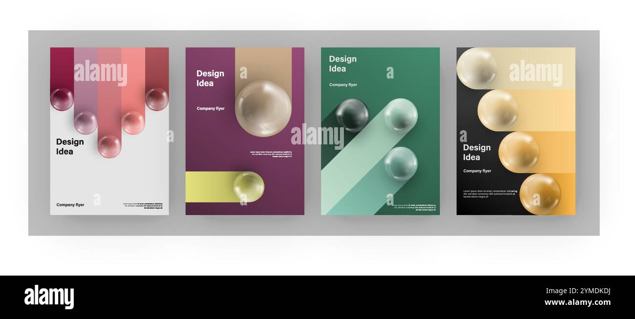 Amazing brochure cover set A4. Sphere effect. Perfect for any use Stock ...