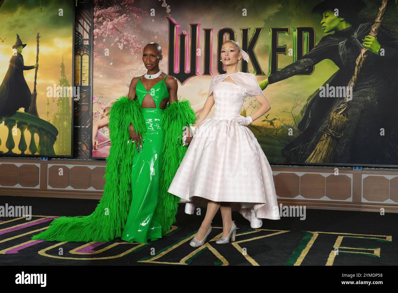 Cynthia Erivo, left, and Ariana Grande arrive at the premiere of ...
