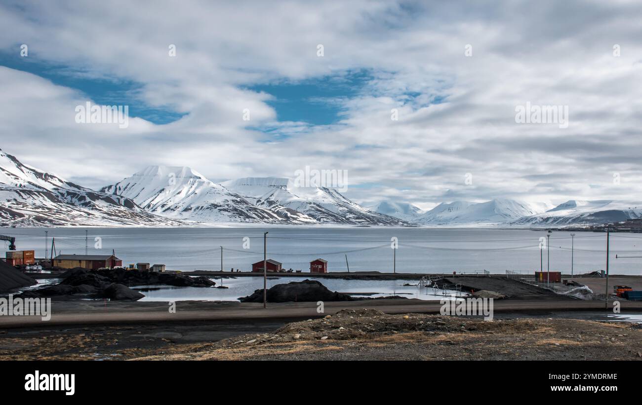 Landscapes around the town of Longyearbyen Svalbard, Norway Stock Photo ...