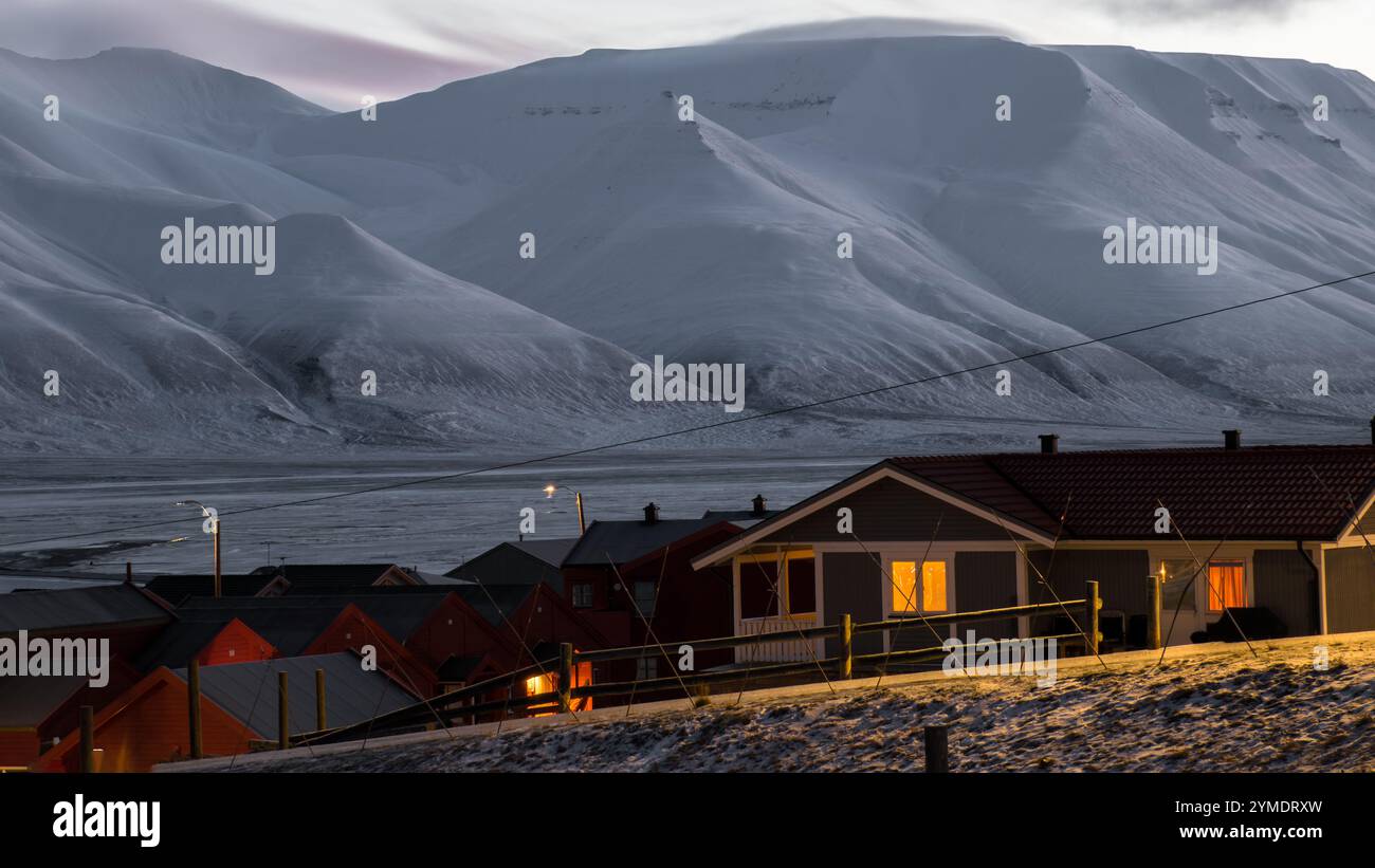 Landscapes around the town of Longyearbyen Svalbard, Norway Stock Photo ...