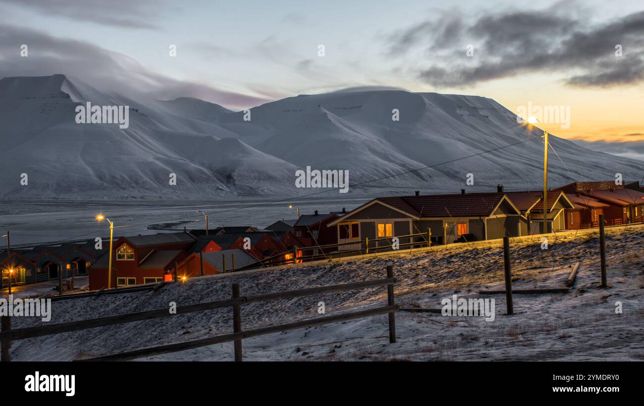 Landscapes around the town of Longyearbyen Svalbard, Norway Stock Photo ...