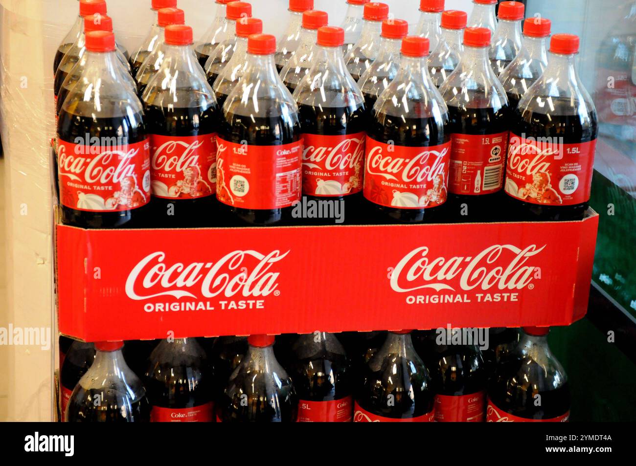 Copenhagen/ Denmark/21 Nov. 2024/Coca cola bottle for sale in grocery ...