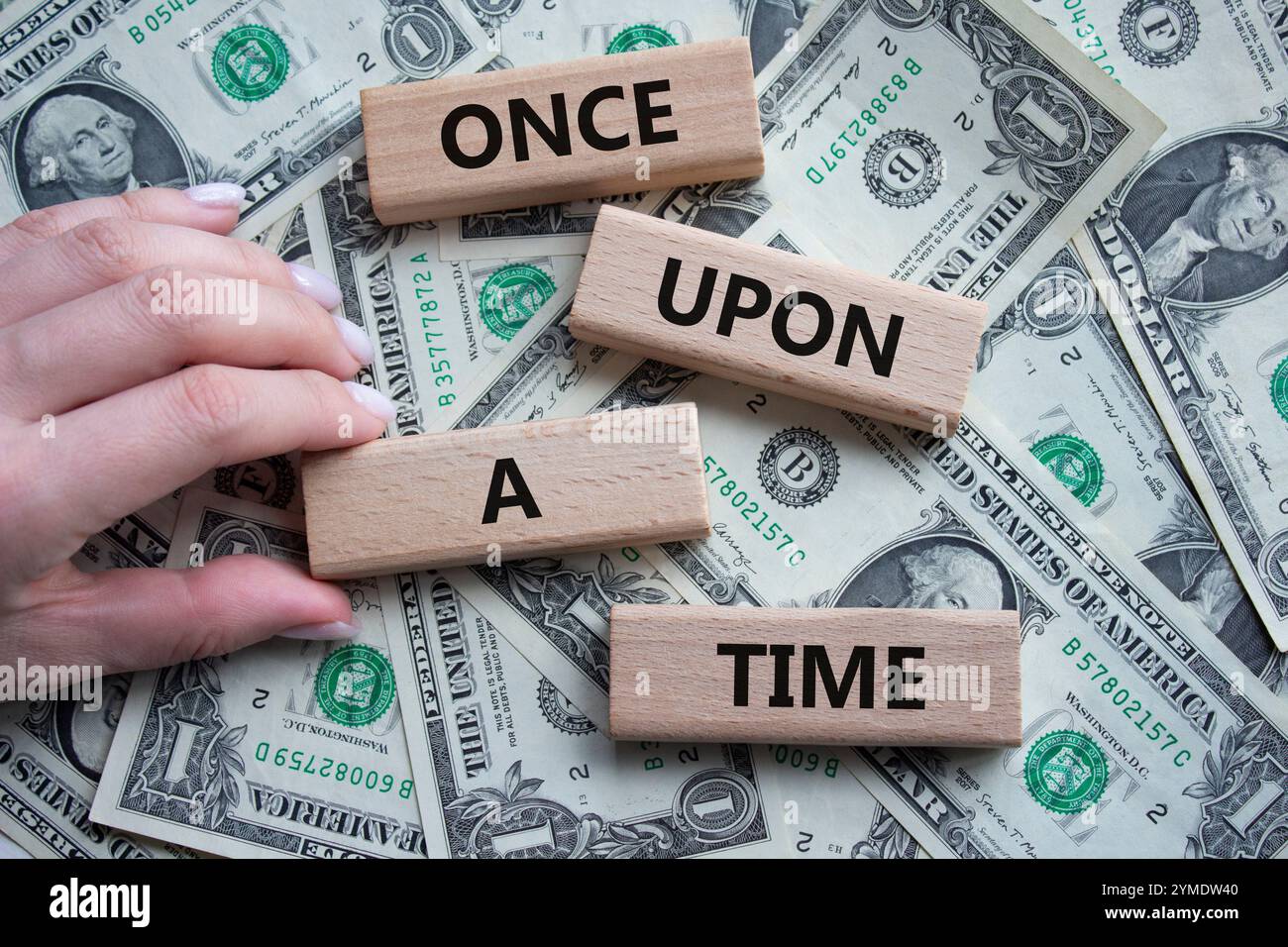 Once upon a time symbol. Concept words. Once upon a time on wooden ...