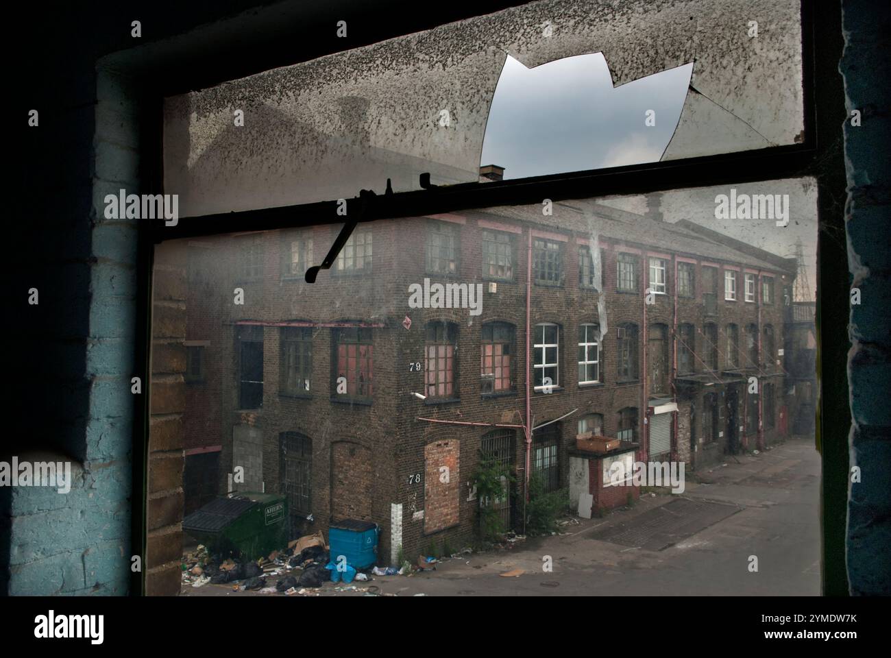 Derelict warehousing at the Kings Yard, Carpenters Road London E15. East London the Lower Lea ...