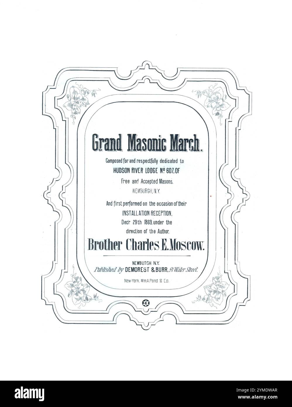 Grand Masonic March, 1869 sheet music Stock Photo - Alamy