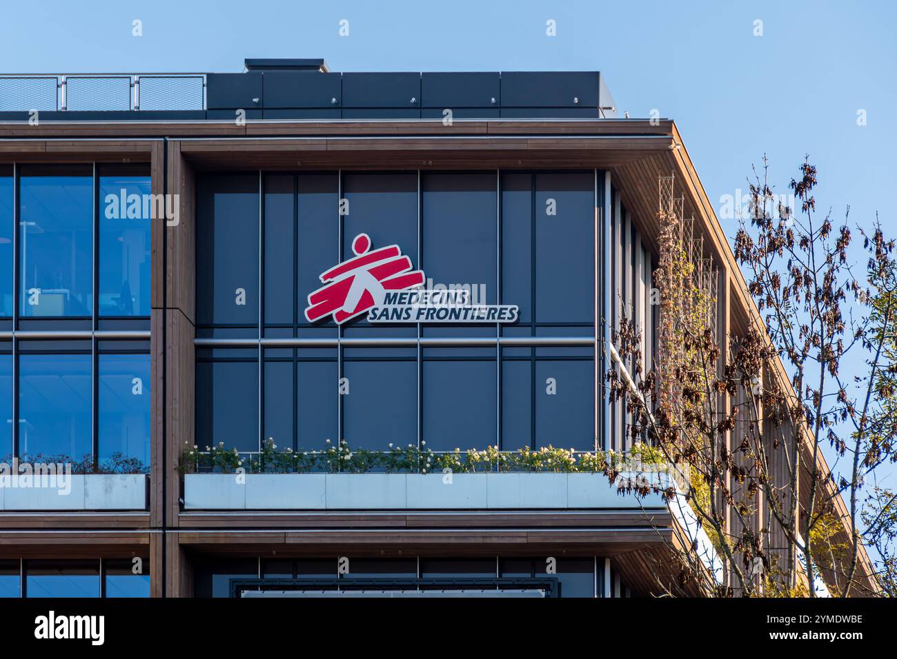 Exterior view of the headquarters of Médecins Sans Frontières (MSF), an ...