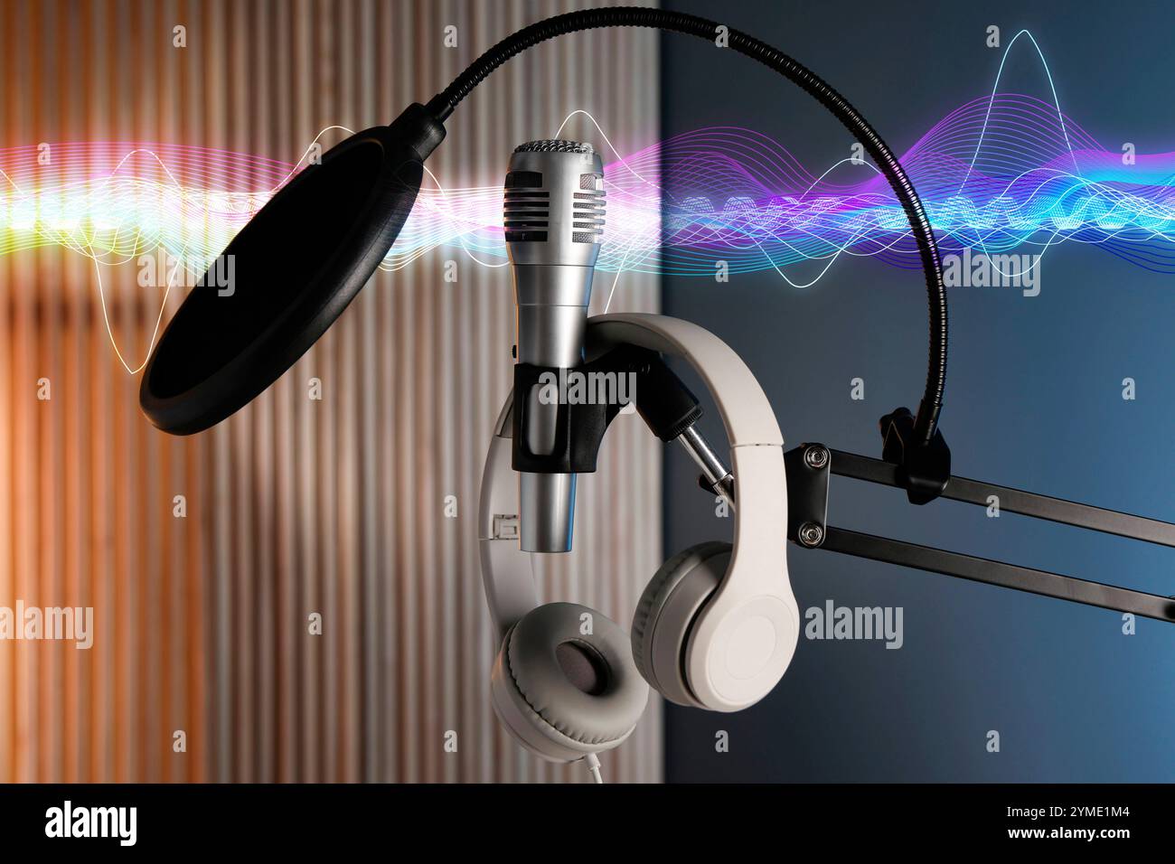 Studio microphone filter headphones hi-res stock photography and images ...