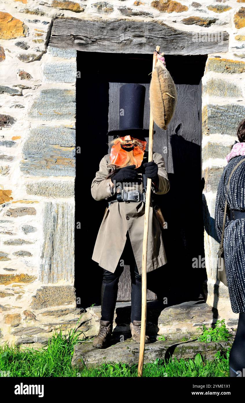 Traditional masquerade of Reises of Valledor valley, Allende, Asturias ...