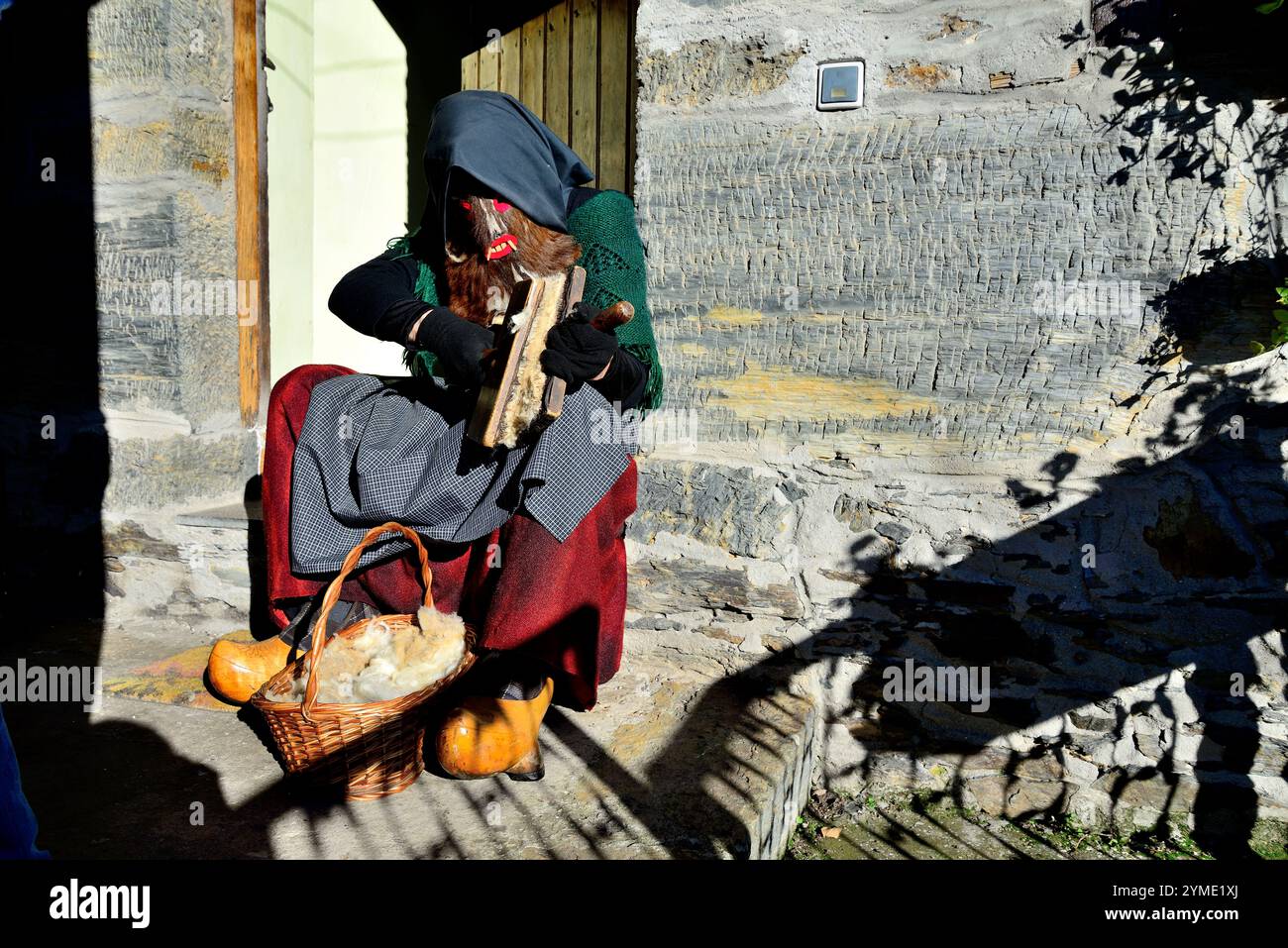 Traditional masquerade of Reises of Valledor valley, Allende, Asturias ...