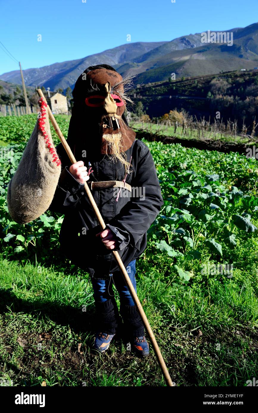 Traditional masquerade of Reises of Valledor valley, Allende, Asturias ...