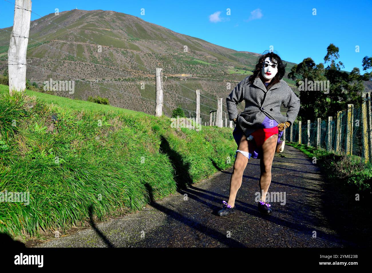 Traditional masquerade of Reises of Valledor valley, Allende, Asturias ...