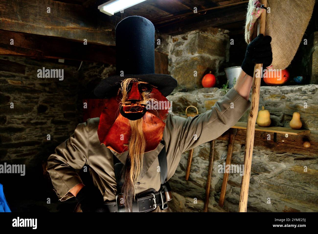 Traditional masquerade of Reises of Valledor valley, Allende, Asturias ...