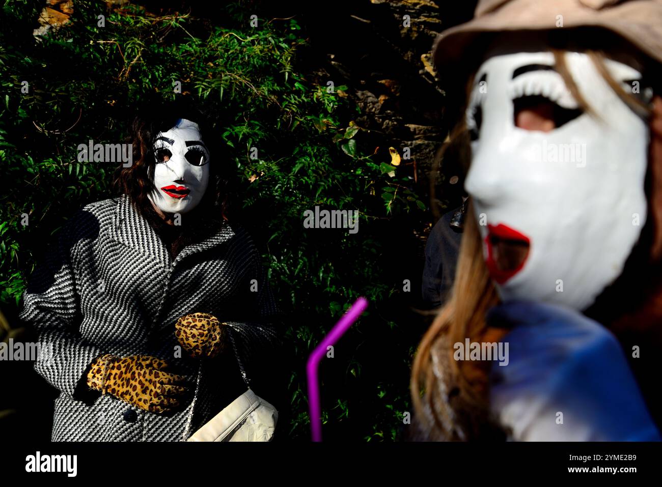 Traditional masquerade of Reises of Valledor valley, Allende, Asturias ...