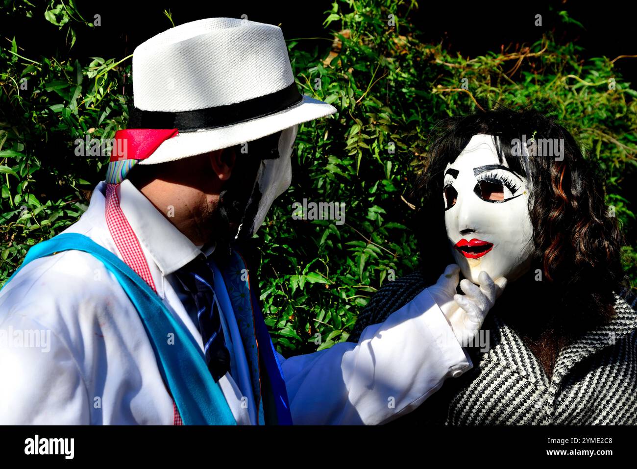Traditional masquerade of Reises of Valledor valley, Allende, Asturias ...