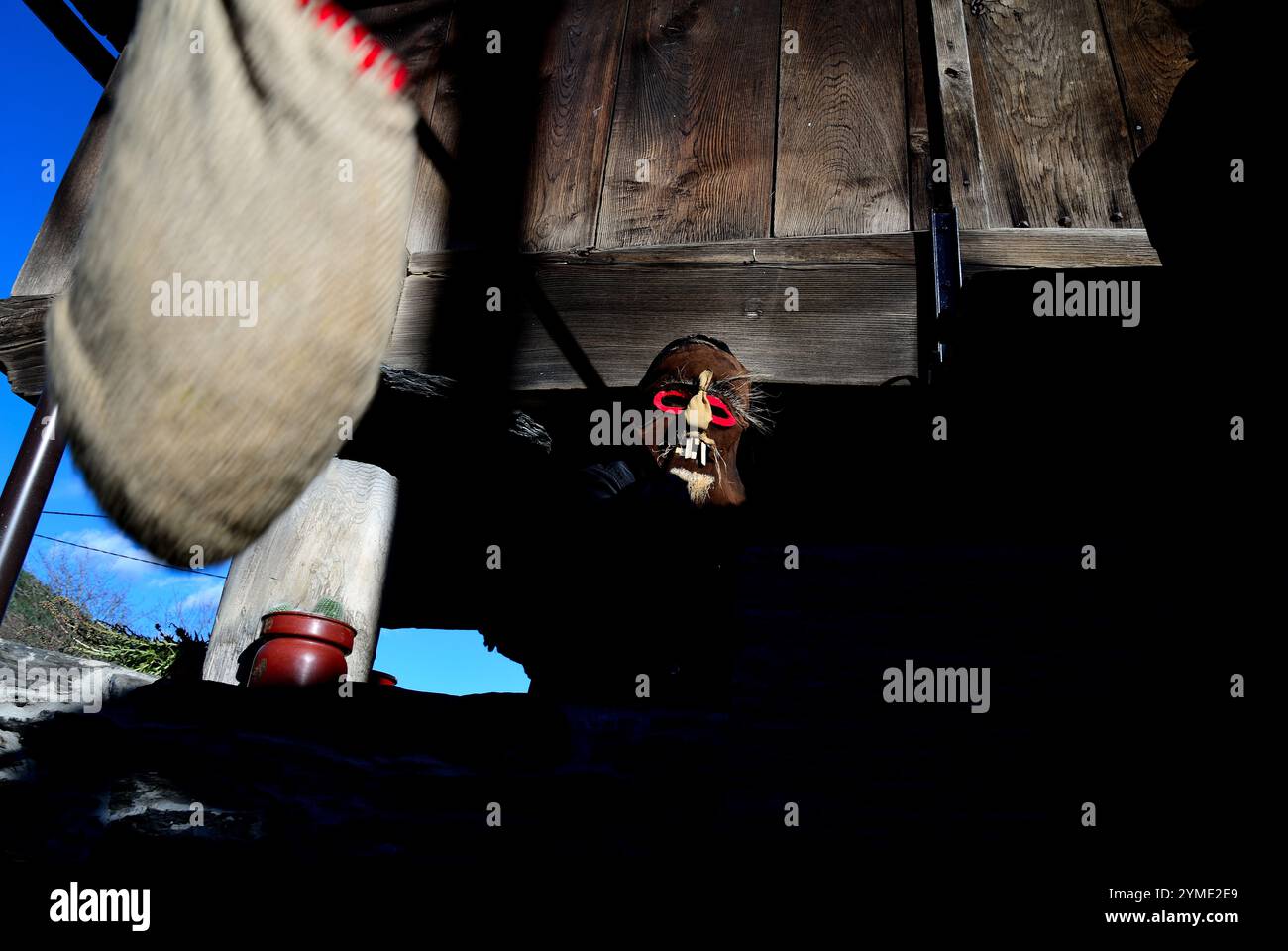 Traditional masquerade of Reises of Valledor valley, Allende, Asturias ...