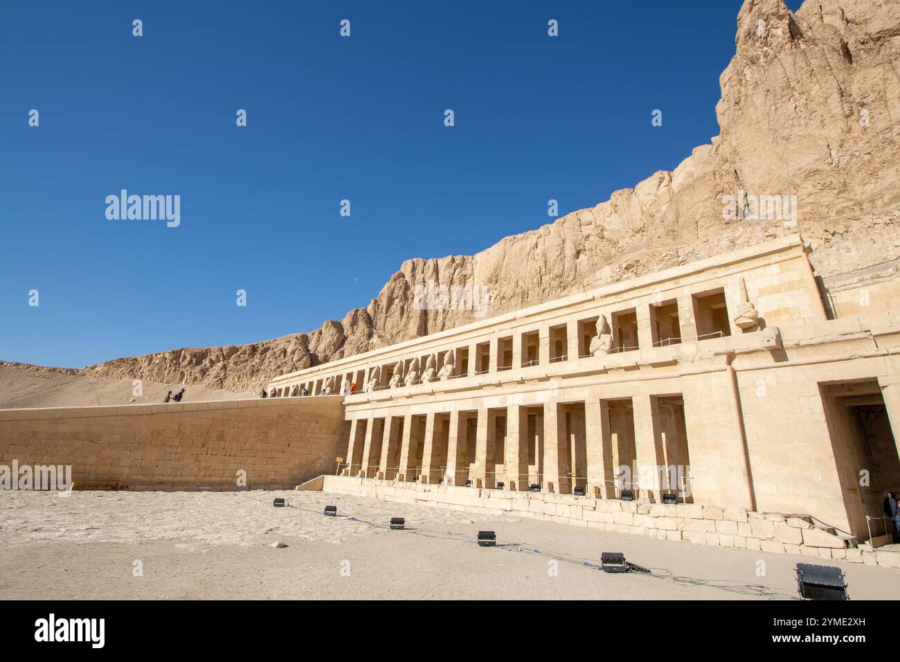 Al Deir Al Bahari ancient temple inside the mountain in Egypt Stock ...