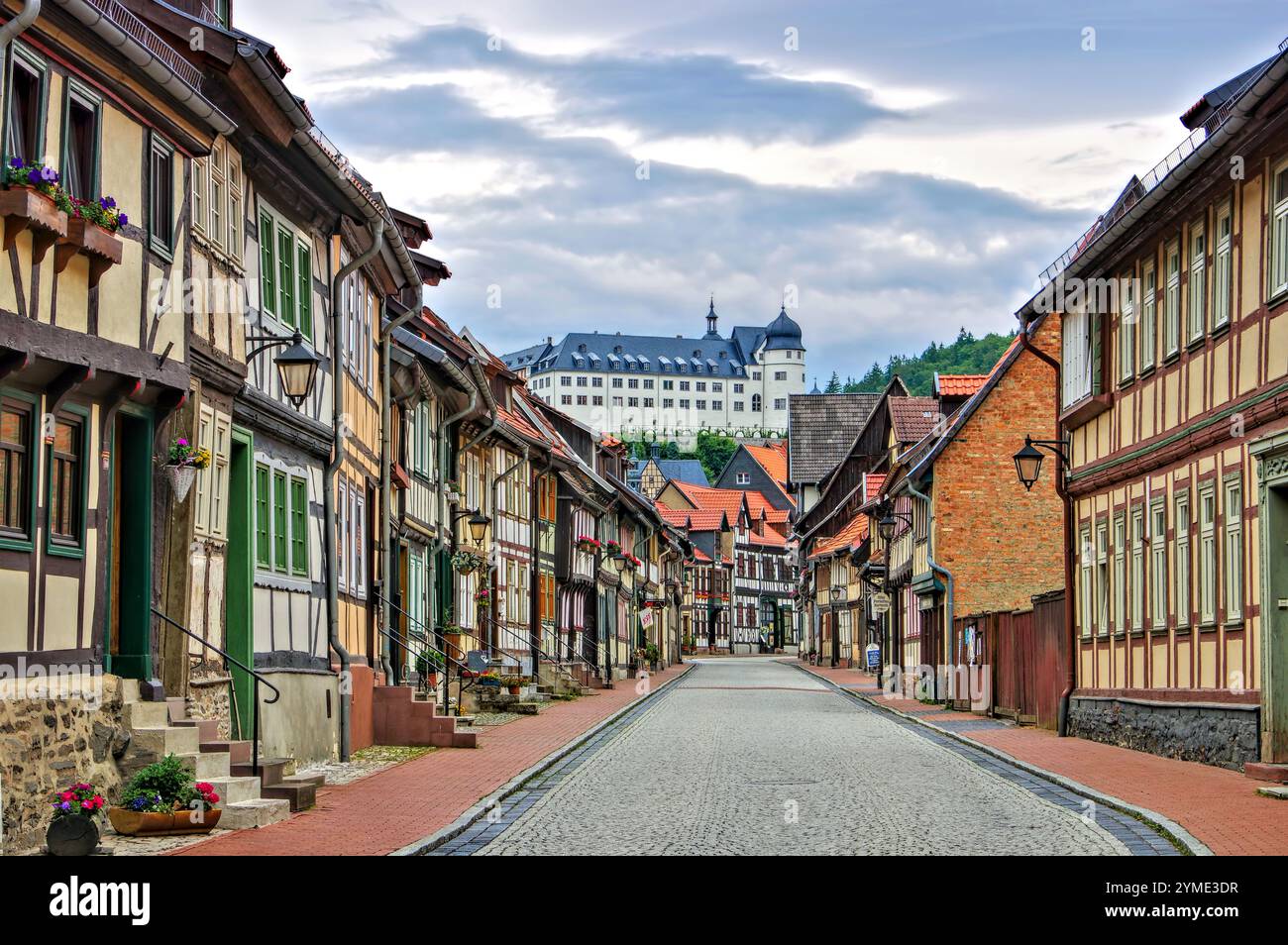 Stolberg, a small half-timbered town in Harz Mountains, Germany Stock ...