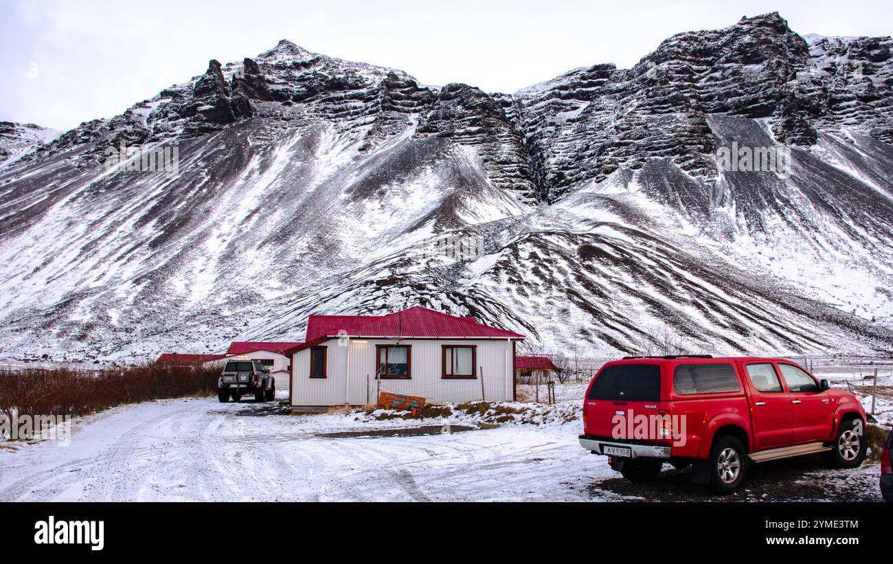 Landscapes around Iceland driving the ring road. Winter time Stock ...