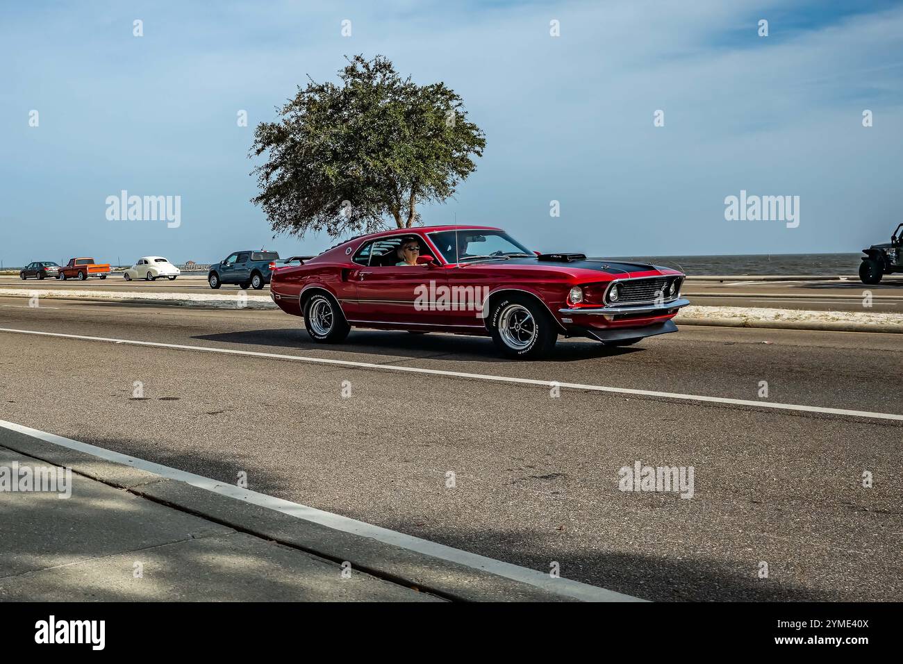 Gulfport, MS - October 04, 2023: Wide angle front corner view of a 1969 ...