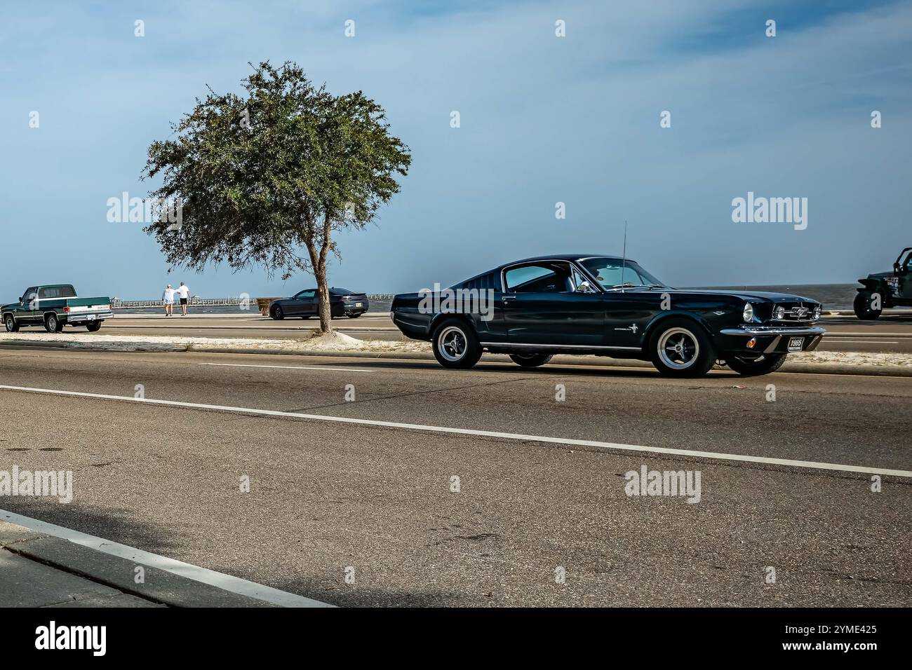 Gulfport, MS - October 04, 2023: Wide angle front corner view of a 1965 ...