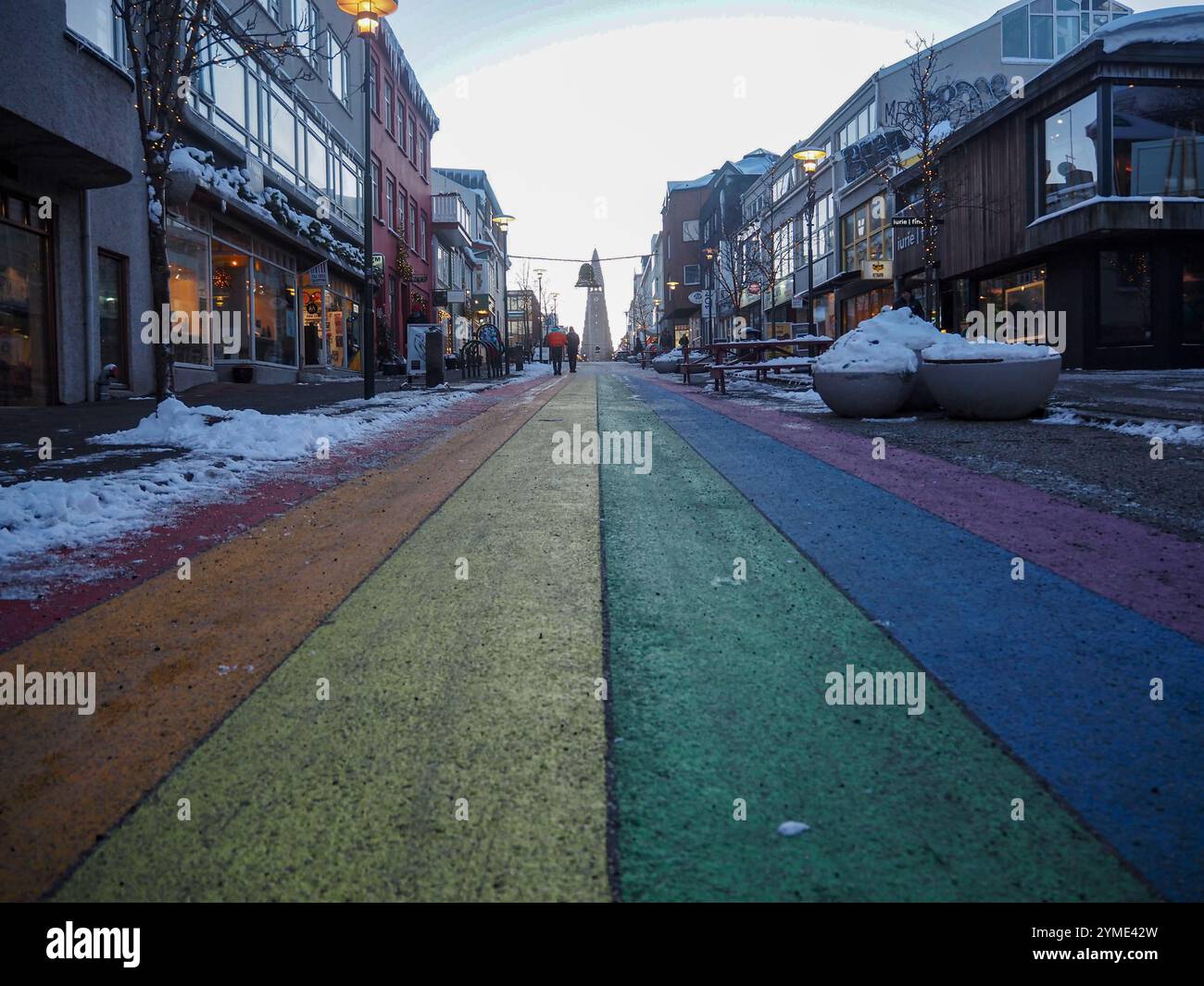 Iceland reyklavik winter city landscape Hallgrimskirja church Stock Photo - Alamy